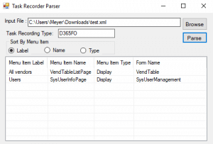 Obtain Menu Items From Dynamics AX 2012 and Dynamics 365FO Task ...