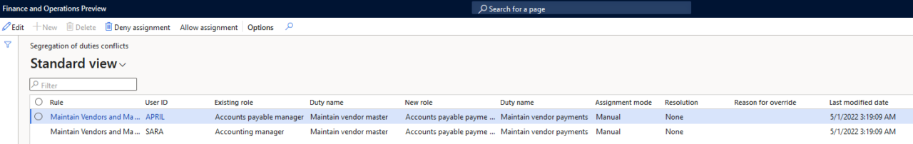 Segregation of Duties in D365FO - Alex Meyer