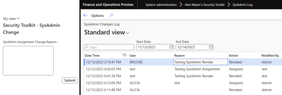 Add Logging to SysAdmin Role Assignments in D365FO - Alex Meyer